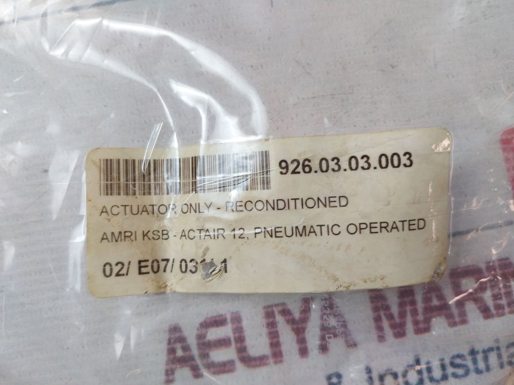 Amri-ksb Actair 12 Actuator Valve R1122 – Aeliya Marine