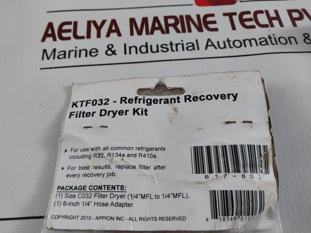 Appion Fdt032 Refrigerant Recovery Filter Dryer Kit – Aeliya Marine