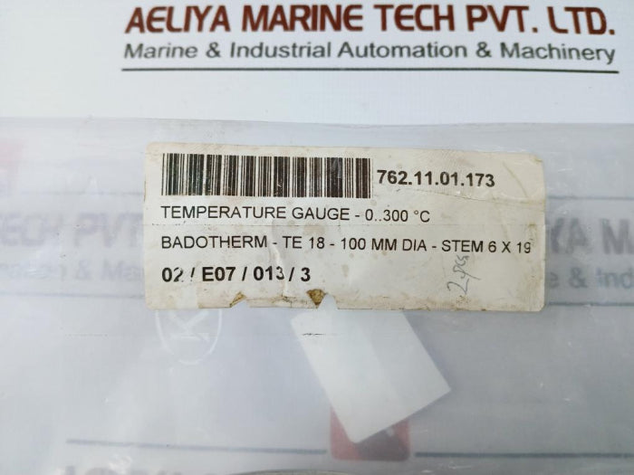 Badotherm En 13190 Temperature Gauge Te 18 0-300°C 100Mm Dia – Aeliya ...