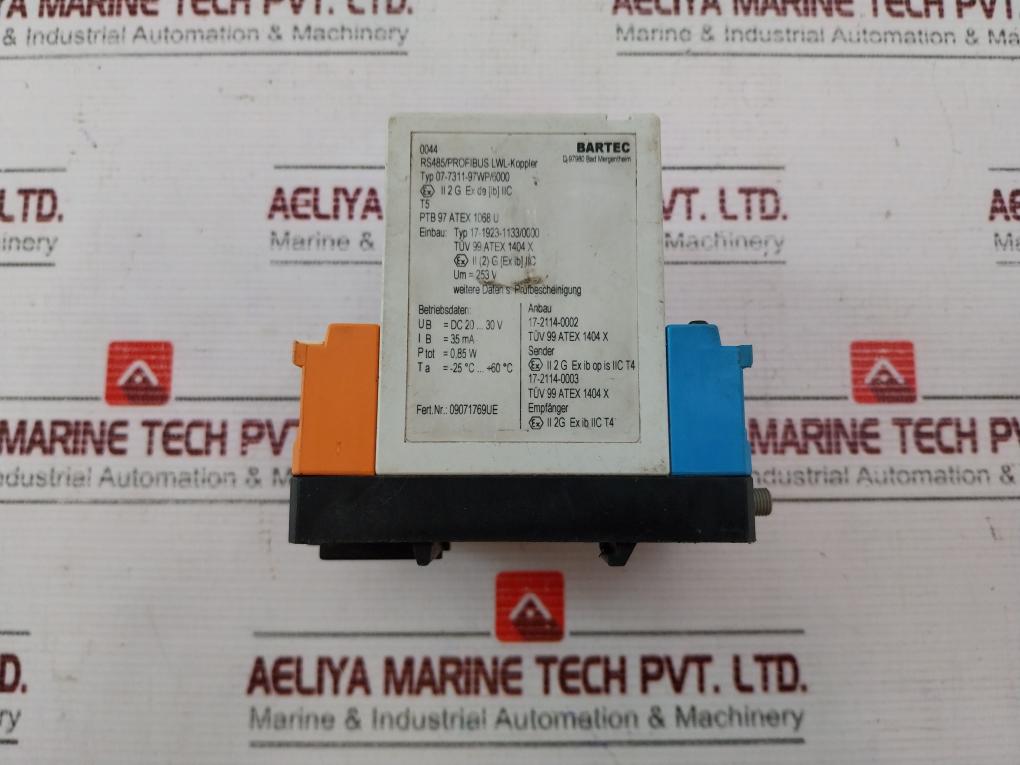 Bartec 07-7311-97Wp/6000 Rs485/Profibus Fiber Optic Coupler – Aeliya Marine