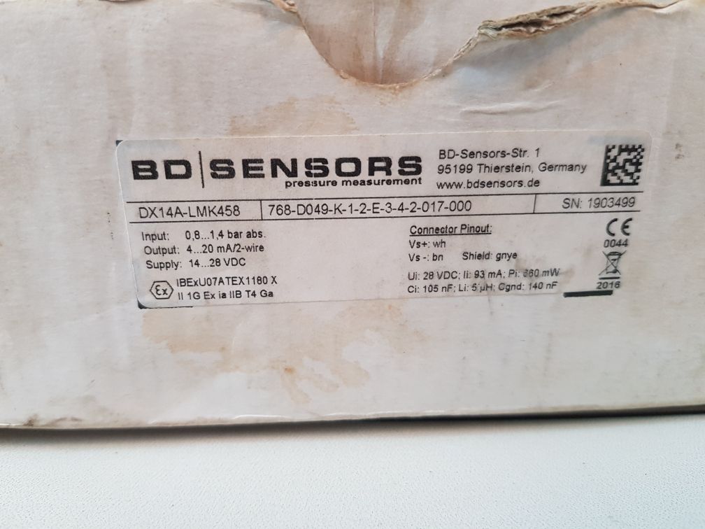 Bd Sensors Dx14A-lmk458 Pressure Level Transmitter – Aeliya Marine