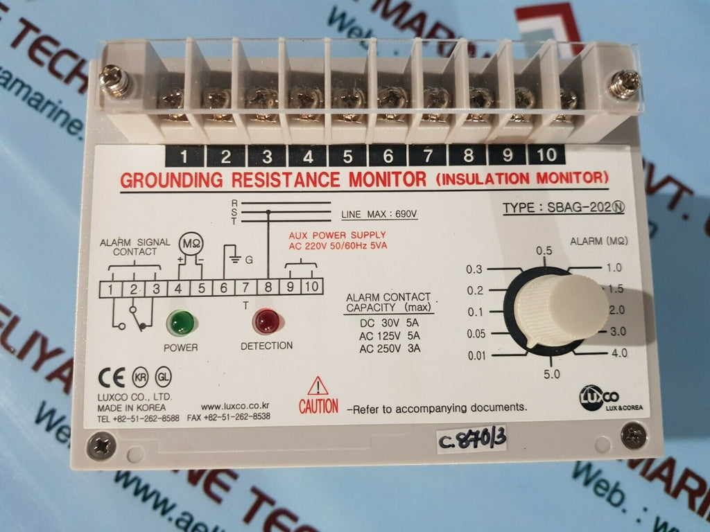 Luxco Sbag-202N Grounding Resistance Monitor (Insulation Monitor) Ac 2 ...