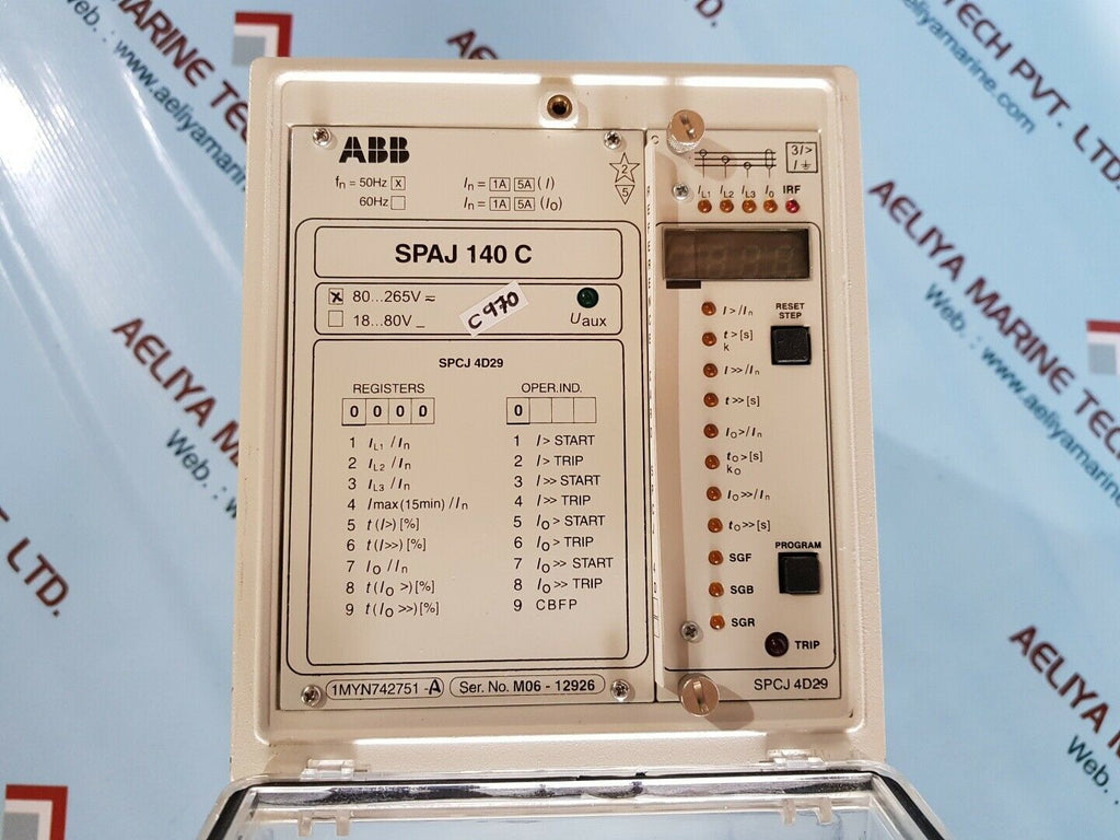 Abb Spaj 140 C Over-current And Earth-fault Relay 50/60Hz – Aeliya Marine