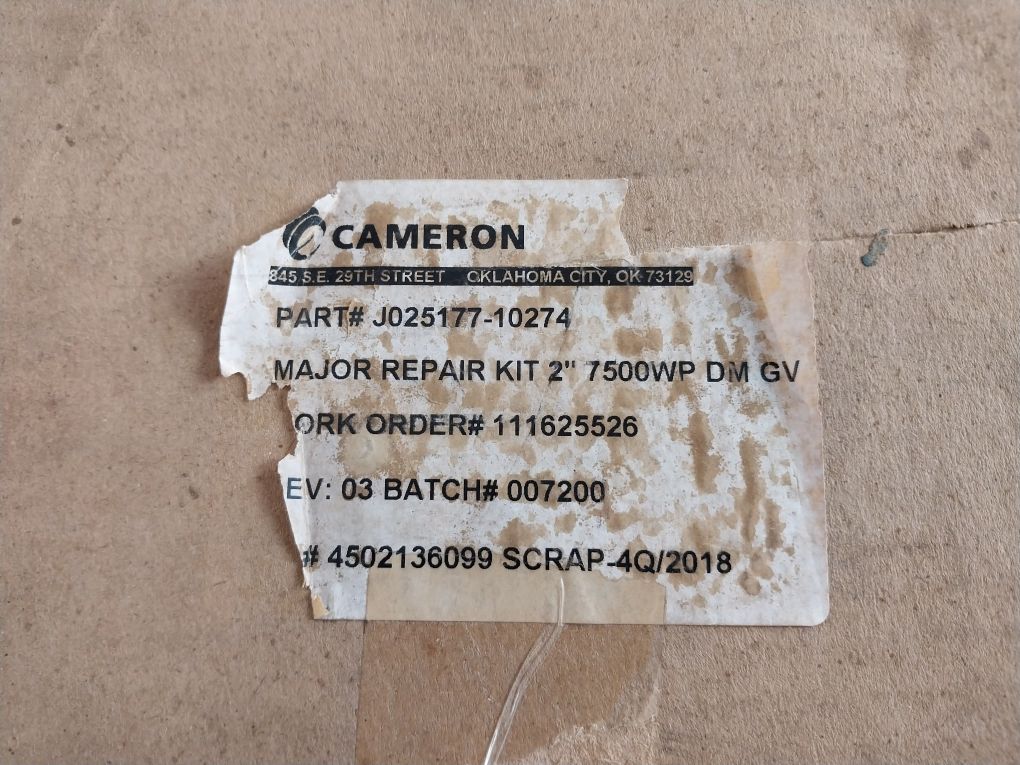 Cameron J025177-10274 Gate Valve Repair Kit – Aeliya Marine