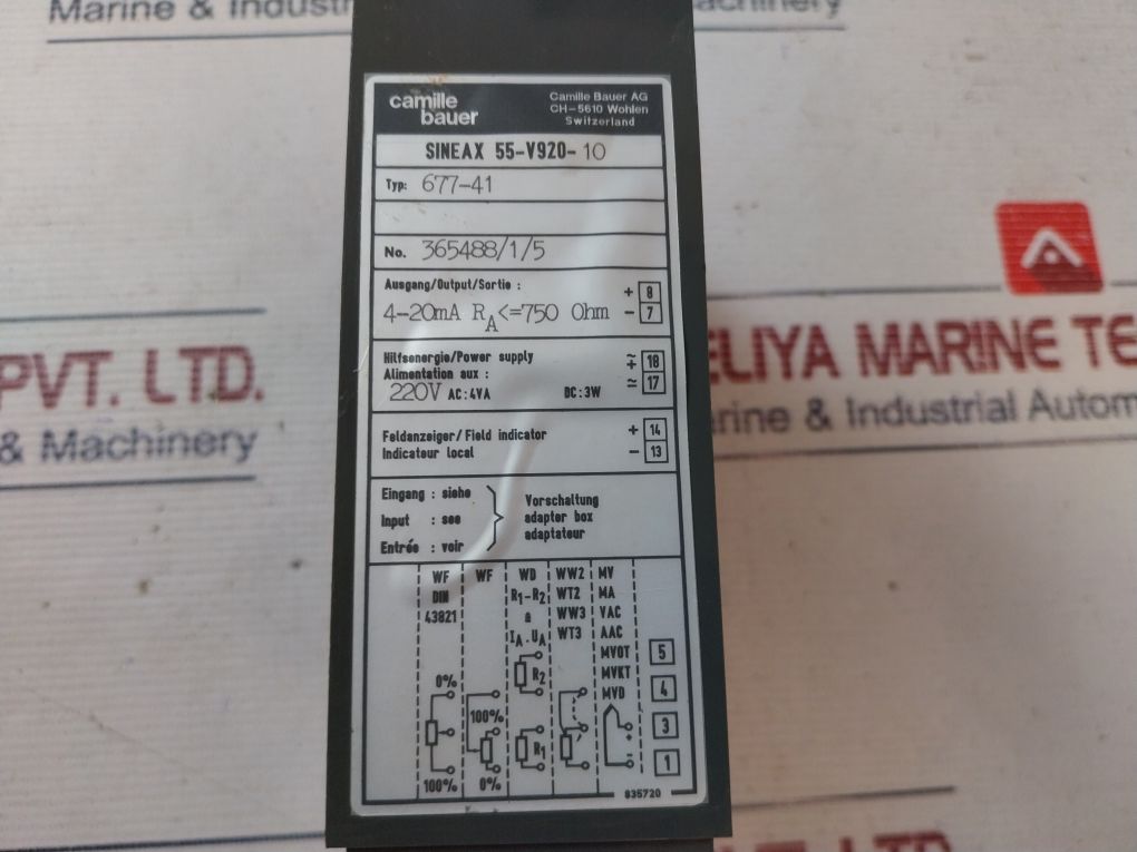 Camille Bauer Sineax 55-v920-10 Temperature Transmitter – Aeliya Marine