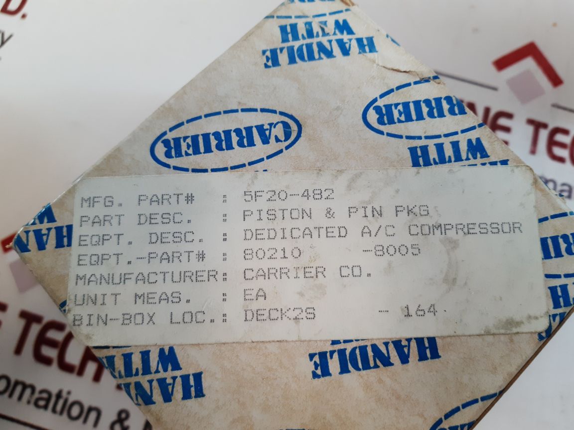 Carrier 5F20 482 Piston & Pin Pkg – Aeliya Marine
