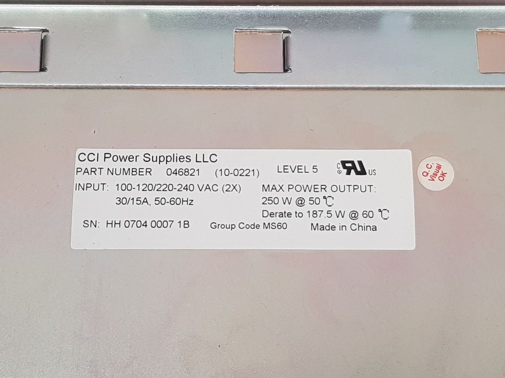 Cci Power Supplies 046821 Cci Plc Rack Chassis Slot For I/O Power Supp ...
