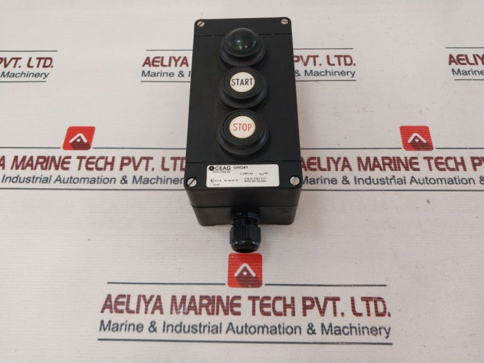 Ceag Ghg41 Start Stop Push Button Station With Green Lens Over Pilot L ...