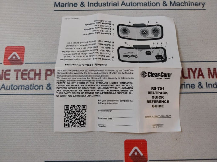 Clear-com Rs-701 Single Channel Beltpack – Aeliya Marine