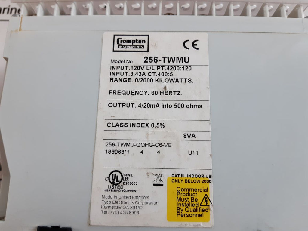 Crompton Paladin 256-twmu Transducer 0/2000 Kilowatts – Aeliya Marine