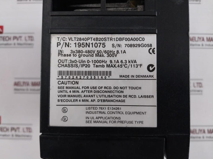 Danfoss 195N1075 Variable Speed Inverter Drive Vlt 2800 3X380-480V 50/ – Aeliya Marine