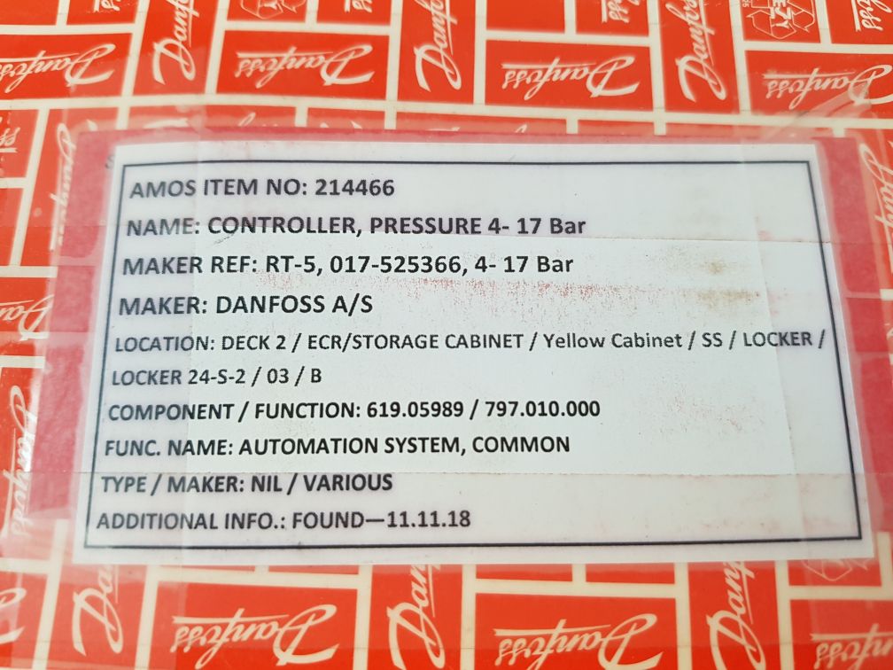 Danfoss Rt5 Pressure Switch 017A1694-01 – Aeliya Marine