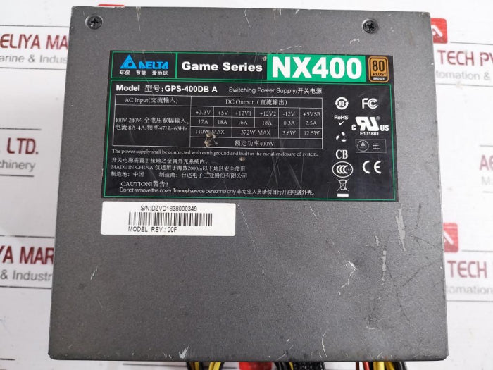 Delta Gps-400Db A, 400W, 80 Plus Bronze, Game Series Switching Power S ...