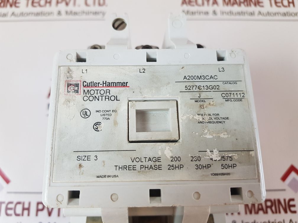 Eaton A200M3Cac Motor Starter Size 3 Model:J – Aeliya Marine