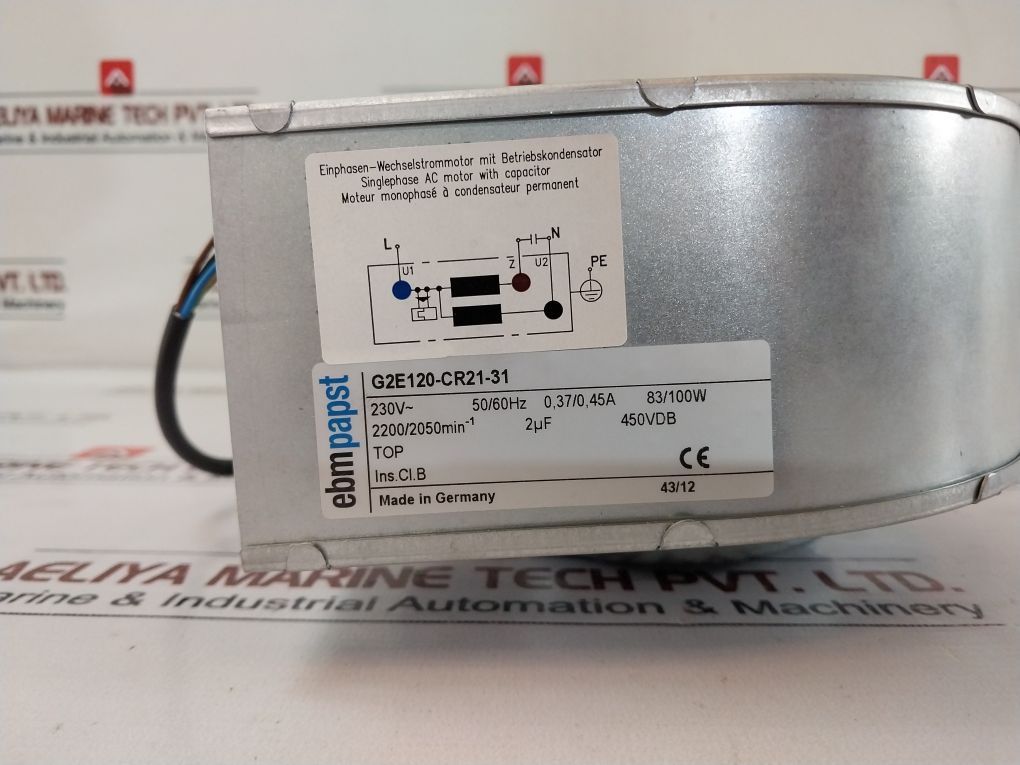 Ebmpapst G2E120-cr21-31 Centrifugal Turbo Blower Fan 230V 50/60Hz – Aeliya Marine
