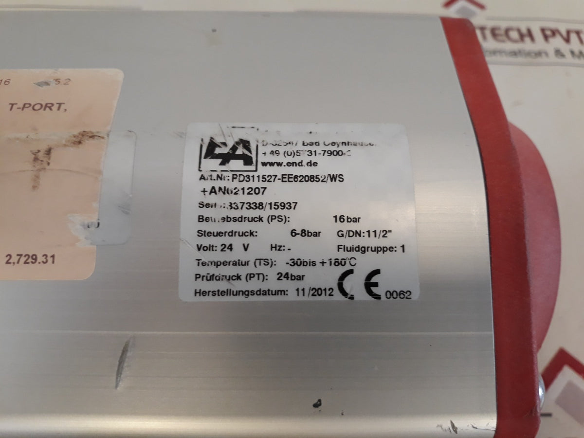 End-armaturen Pd311527-ee620852/Ws+An621207 3-way Valve With Actuator ...