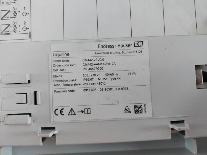 Endress+Hauser Liquiline Cm442-aam1A2F010A 1/2 Channel Transmitter ...