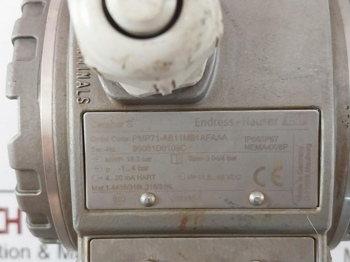 Endress+Hauser Pmp71-ab11Mb1Afaaa Cerabar S Pressure Transmitter -1 ...