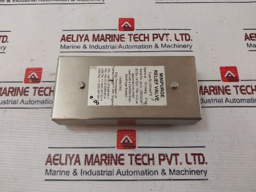 Expo Technologies Rlv25/Ss/Fs Minipurge Relief Valve 10 Mbarg 4" Wg ...