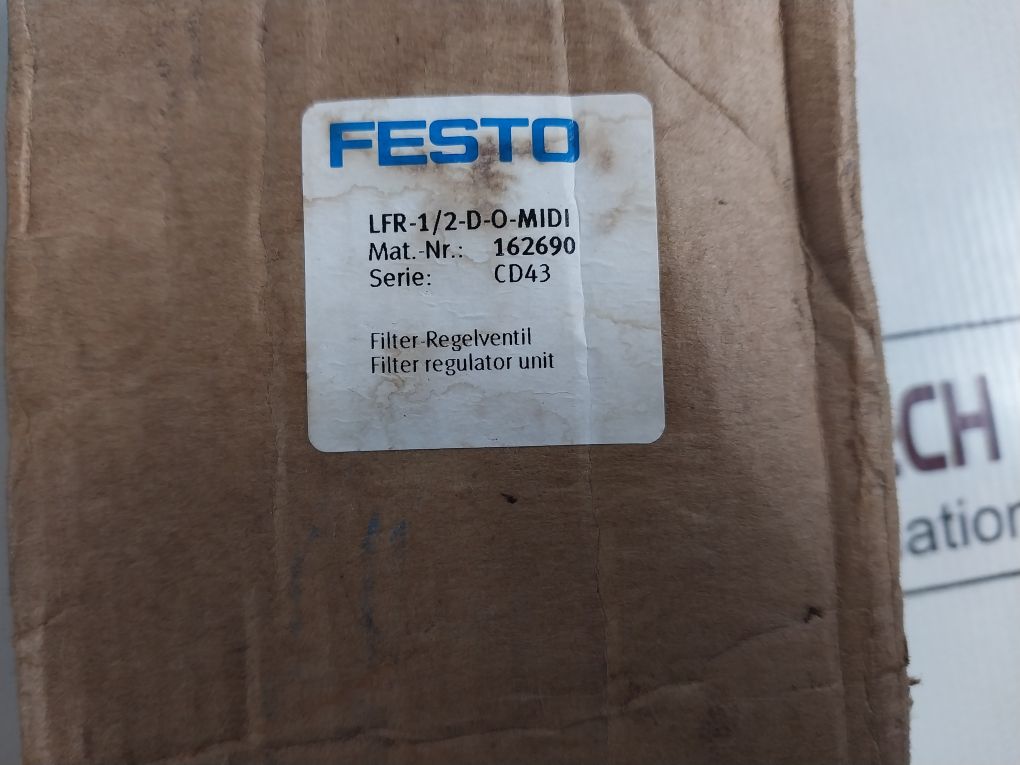 Festo Lfr-d-midi Filter Regulator 162690 Series: Cd43 Lfr-1/2-d-o-midi ...