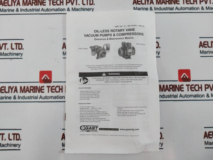 Gast K 227A Service Kit For Oil-less Rotary Vane Vacuum Pump & Compres ...