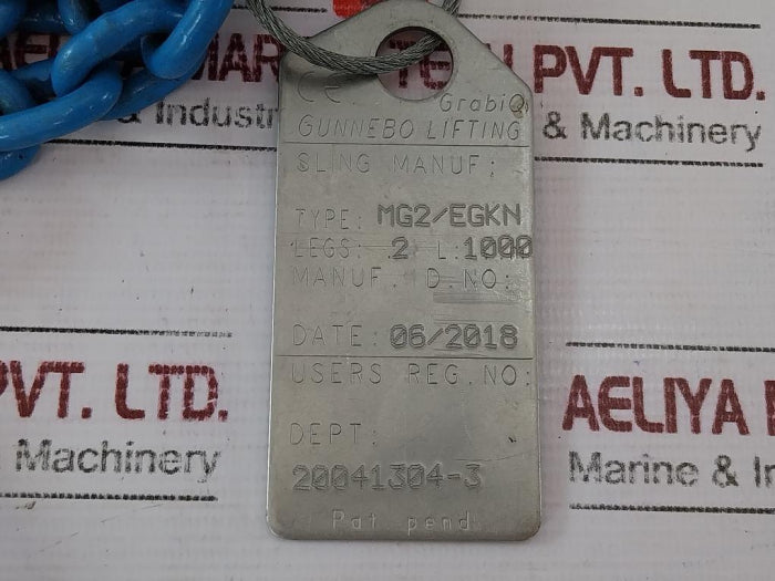 Gunnebo Egkn-6-10 Chain Sling, 6Mm X 1000Mm, 2.12 T Working Load Limit ...