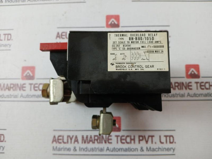 Hawker Siddeley/Brook Control Gear Rh-b80/105D Thermal Overload Relay ...
