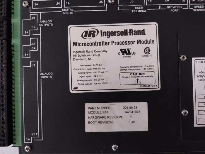 Ingersoll-rand 22110423 Microcontroller Processor Module 24V – Aeliya ...