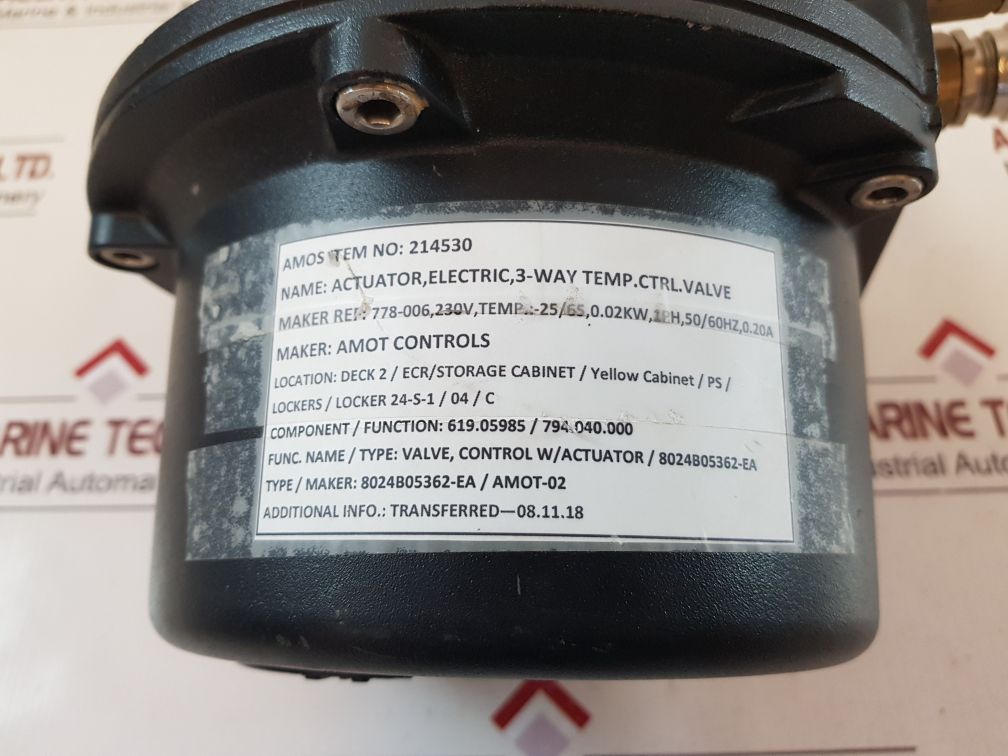 Keystone 778-006 Valve Control With Electric Actuator – Aeliya Marine