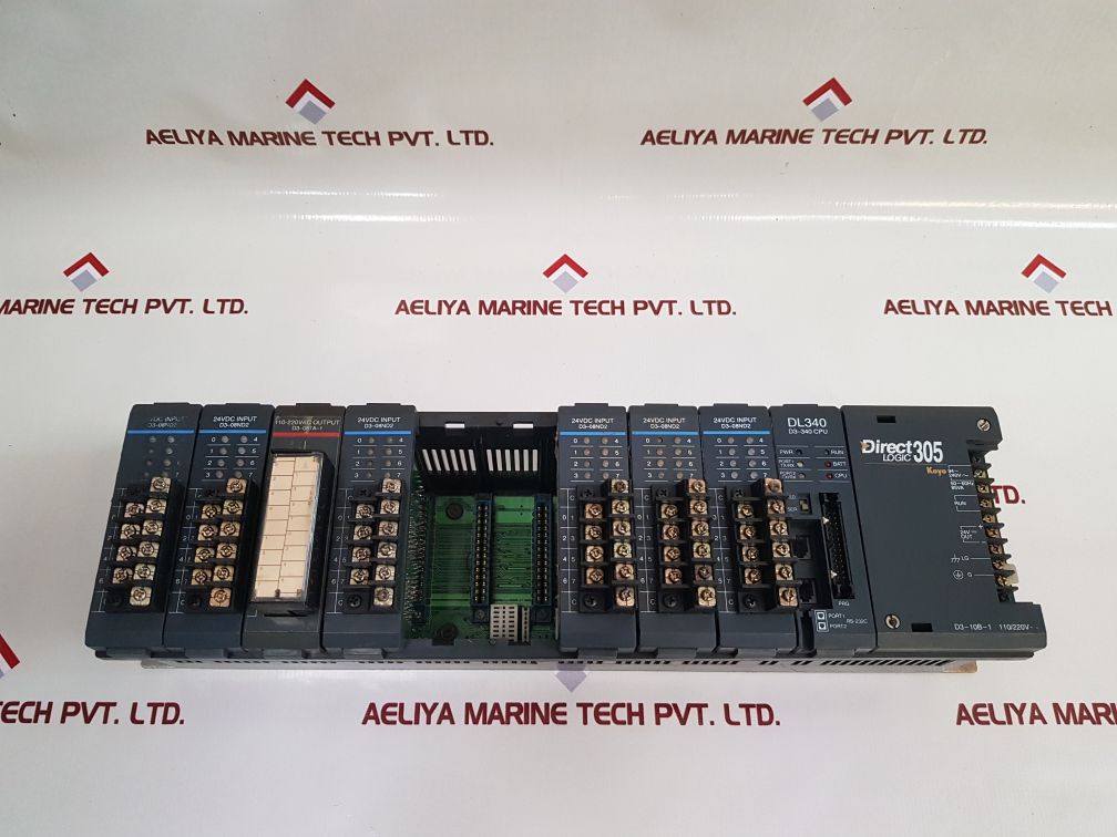 Koyo Direct Logic 305 D3-10B-1,Dl340 D3-340 Cpu,D3-08Nd2,D3-08Ta-1 Pow ...
