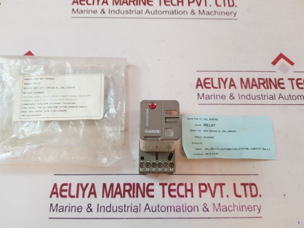 Kuhnke Z396 Relay W/Socket Uf3-230Vac N 10A 250Vac – Aeliya Marine