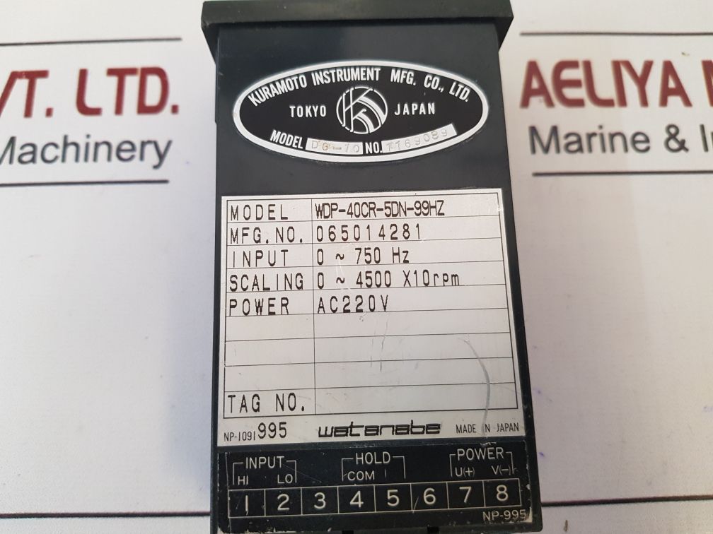 Kuramoto Instrument Wdp-40Cr-5Dn-99Hz Digital Caling Meter Dg-70/10 ...