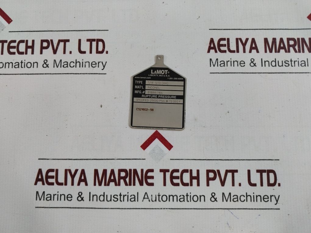 Lamot 1/4" Std (Aa) Rupture Pressure Disc 8188678A Set – Aeliya Marine