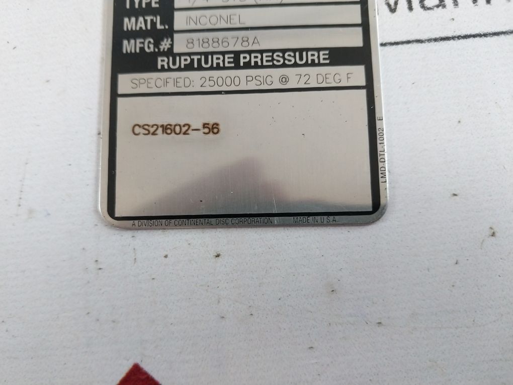 Lamot 1/4" Std (Aa) Rupture Pressure Disc 8188678A Set – Aeliya Marine