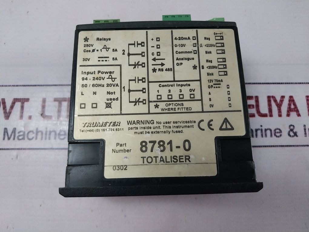 Liberty 8781-0 Trumeter Totaliser 94-240V 50/60Hz 20Va – Aeliya Marine