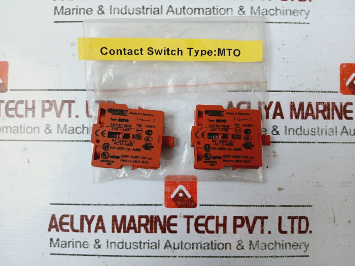 Lot Of 2X Schlegel Mto Contact Block Iec 60947-5-1 10A 600V Ac A600 ...