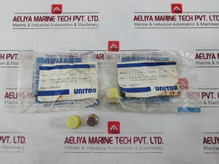 Lot Of 4X Unitor 571786 Bursting Disc Unit 200Bar For Pressure Operate ...