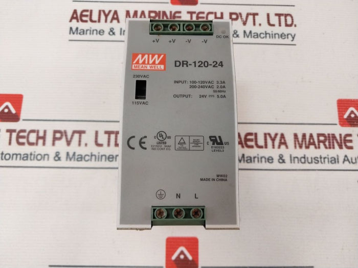 Mean Well Dr-120-24 Ac/Dc Din Rail Power Supply – Aeliya Marine