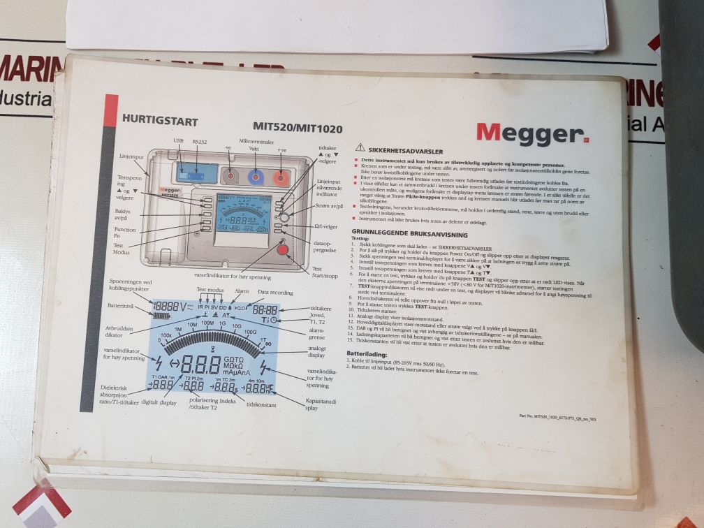 Megger Mit520/2 5Kv Digital Insulation Tester – Aeliya Marine