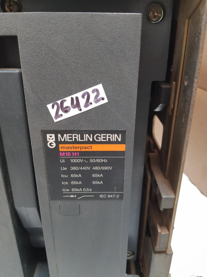 Merlin Gerin Masterpact M16 H1 Air Circuit Breaker 1000V 50/60Hz Iec94 ...