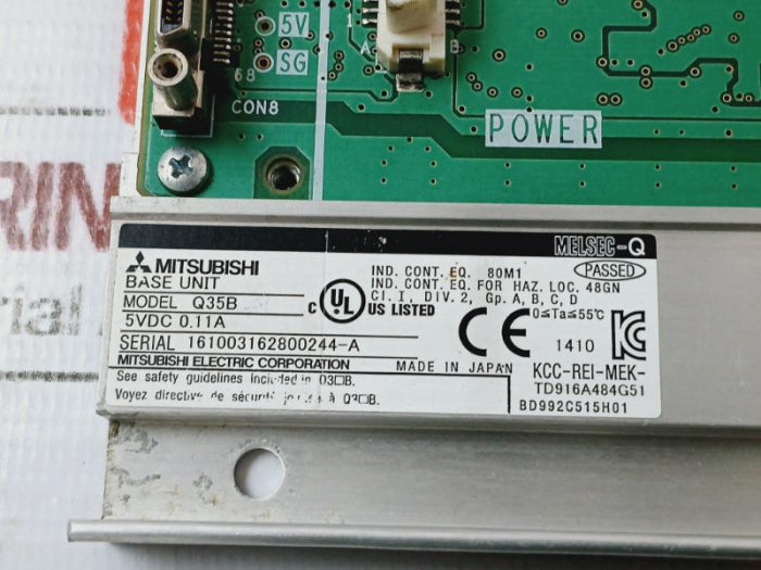 Mitsubishi Electric Melsec-q Q35B Input/Output Base Unit Module Bd992C515H01 – Aeliya Marine