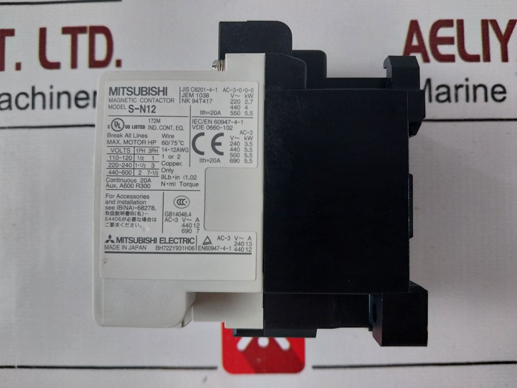 Mitsubishi Electric S-n12 Magnetic Contactor Ac100V 15.1S – Aeliya Marine