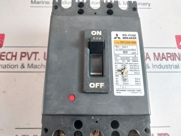 Mitsubishi Nf100-ha No-fuse Circuit Breaker 60 Amp 3-pole – Aeliya Marine