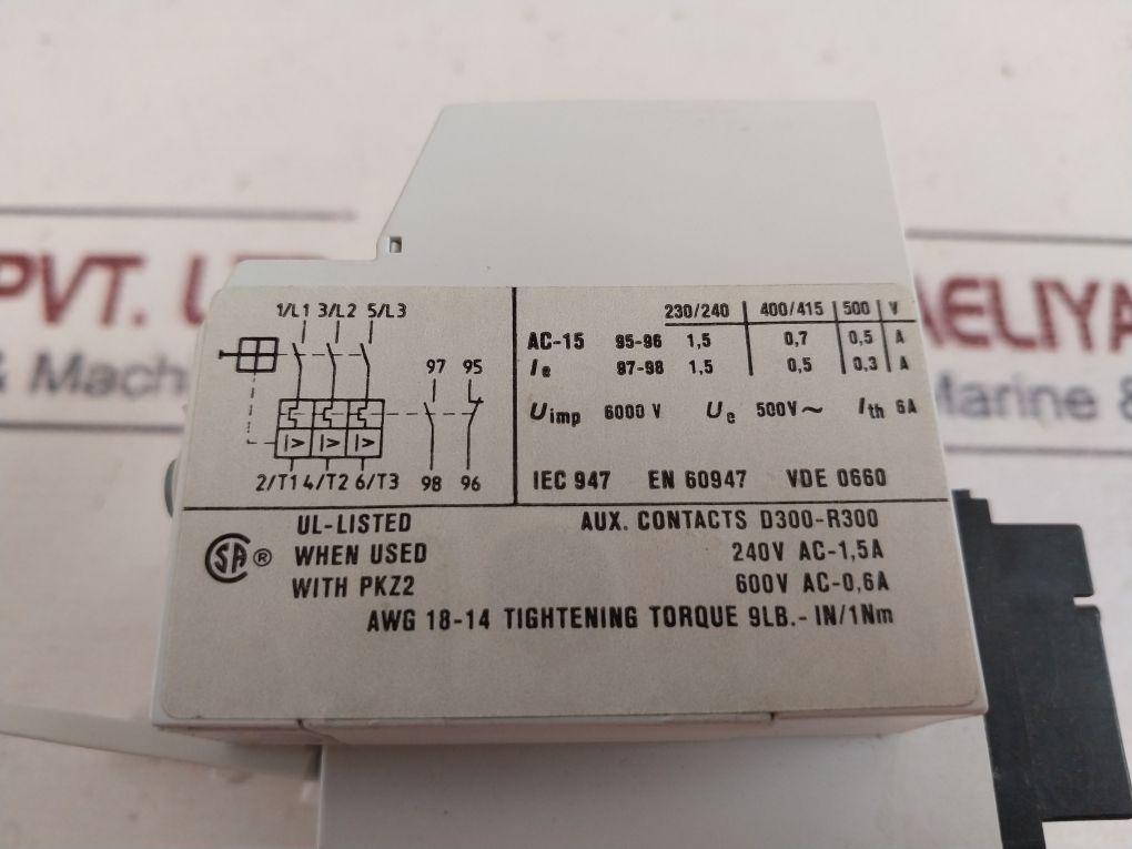Moeller Zmr-2,4-pkz2 Motor Protective Trip Block With Overload Relay F ...
