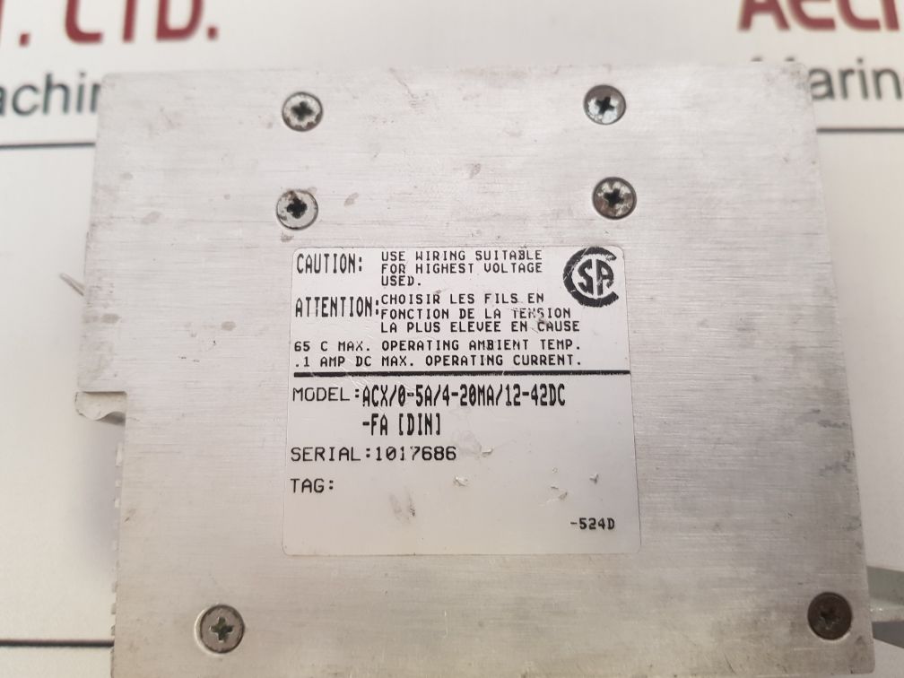Moore Acx/0-5A/4-20Ma/12-42Dc-fa Ac Current Transmitter – Aeliya Marine
