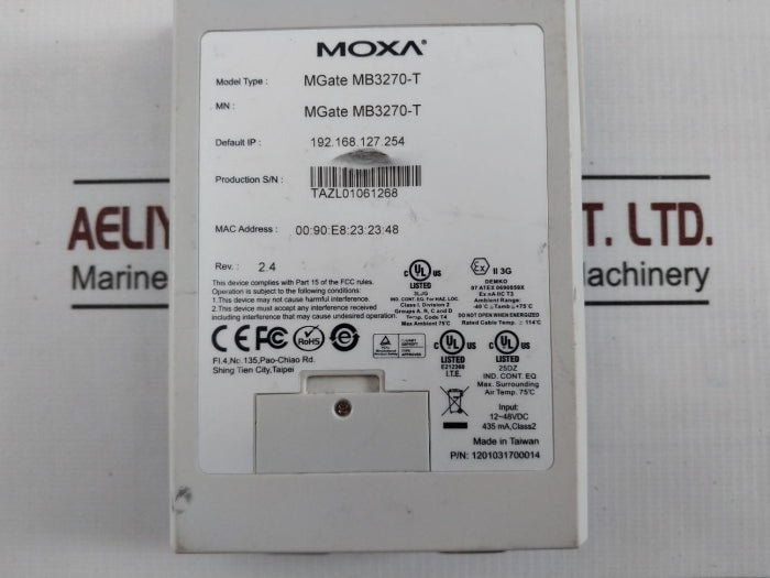 Moxa Mgate Mb3270-t 2-port Advanced Modbus Gateway 12-48Vdc 435Ma Clas ...
