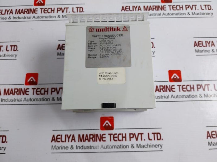 Multitek M100-wa1 Single Phase Watt Transducer Vt 6600/100V Ln Ct 250 ...