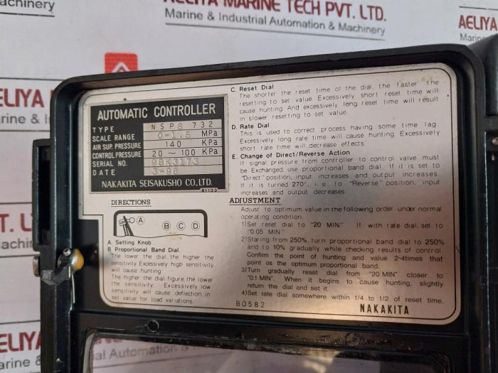 Nakakita Seisakusho Nsps 732 Automatic Pressure Controller 0-1.5 Mpa 2 ...