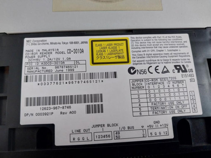 Nec Cd-3010A Compact Disc Cd-rom Reader Rev A00 – Aeliya Marine