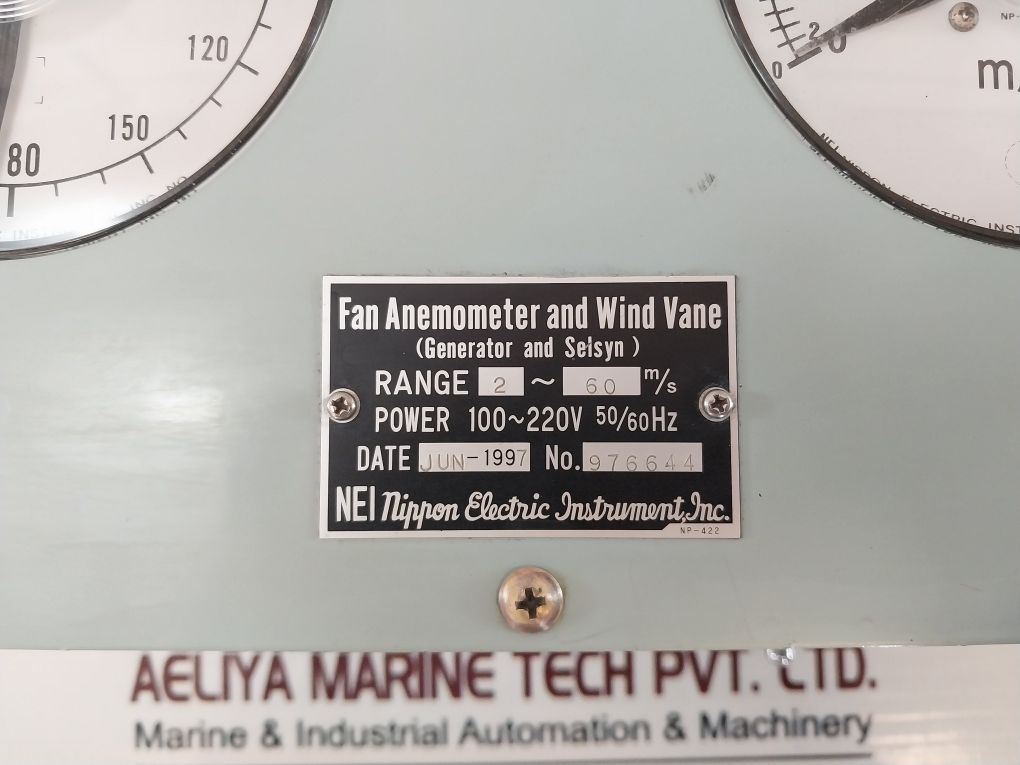 Nippon Electric 976644 Fan Anemometer And Wind Vane 100-220 Vac ...